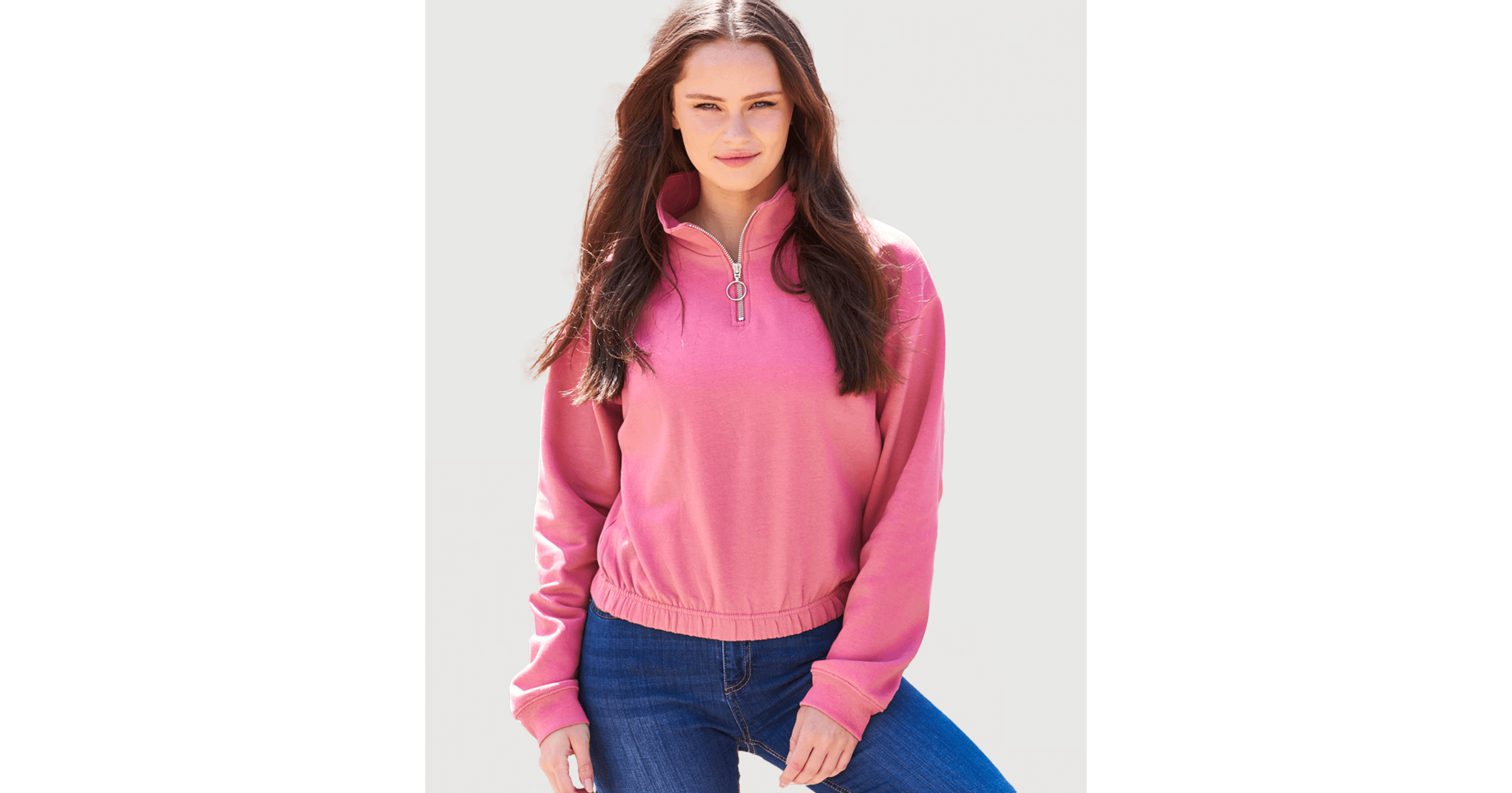 AWDis Women's Cropped ¼ Zip Sweat
