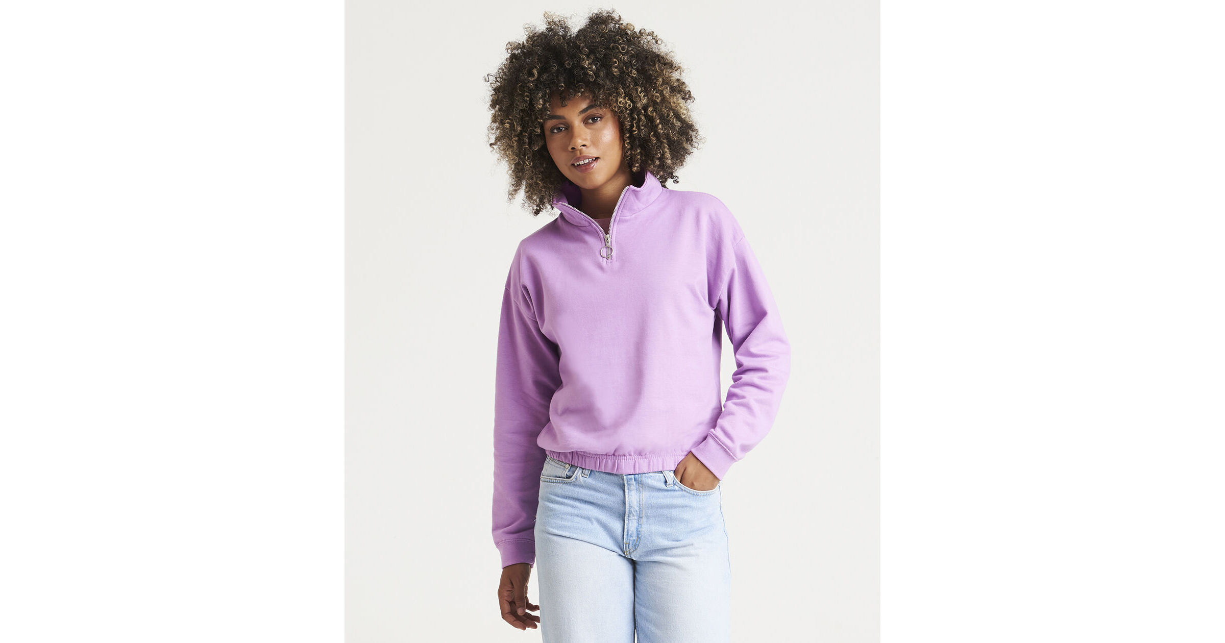 AWDis Women's Cropped ¼ Zip Sweat