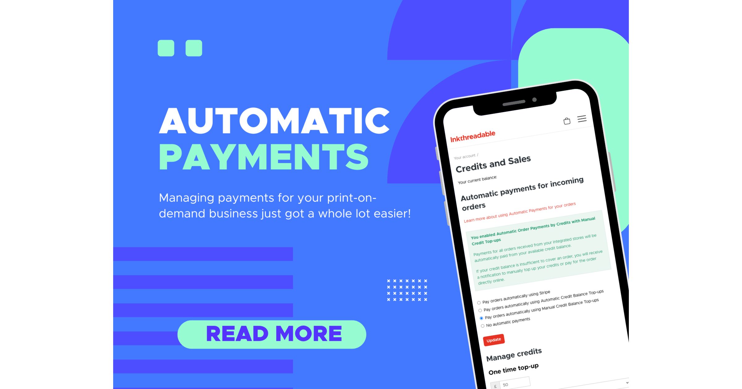 Automatic Payments for Print On-Demand | Inkthreadable